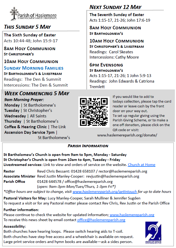 Parish of Haslemere : Sunday Notes